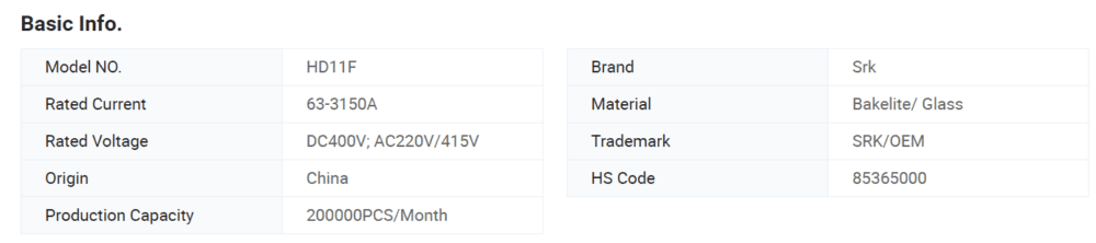 HD11f 3p 4p 100-400A Single Double Throw-in Three Phase Copper Open ...